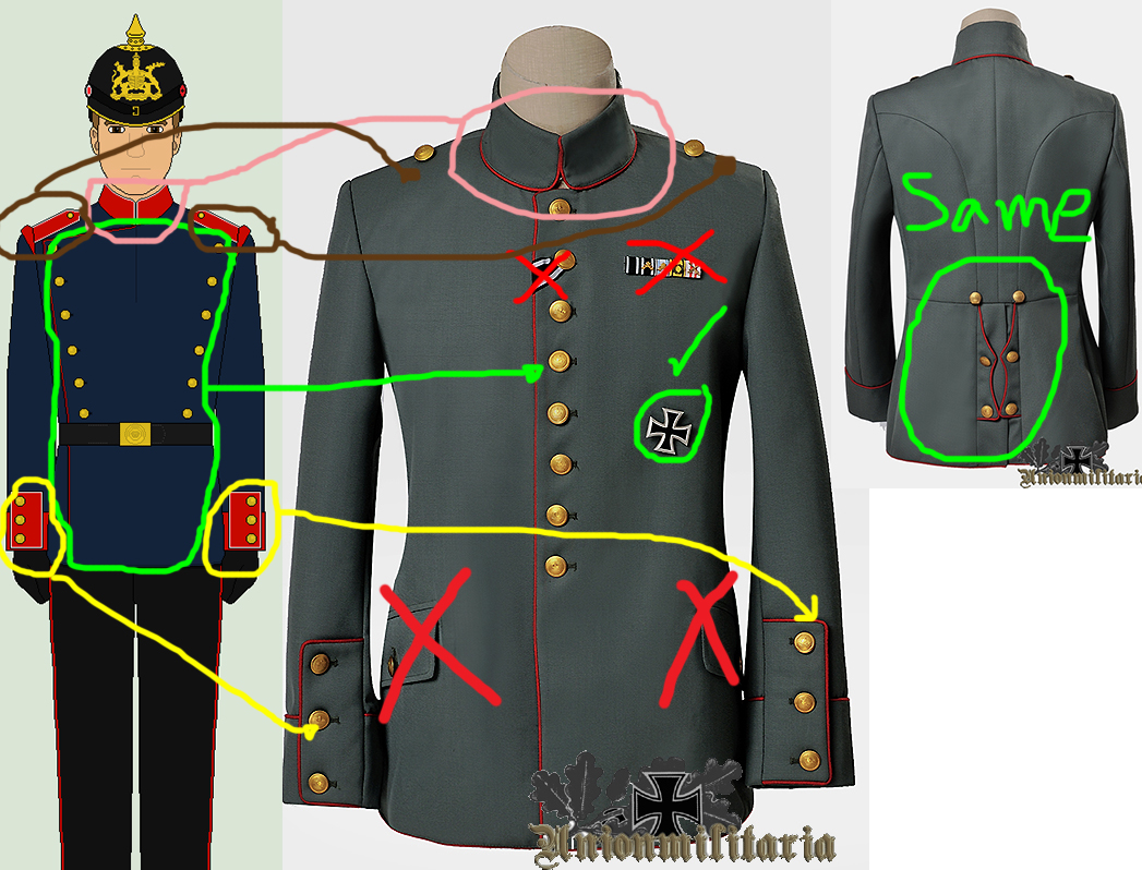 High Quality Custom M1910 Prussian Infantry Officer Tunic reproduction ...